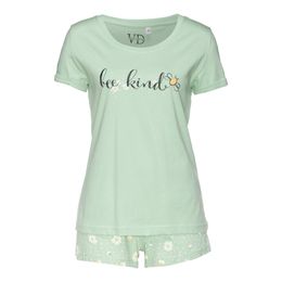 Vivance Pyjama 'Dreams' Damen Gr&ouml;&szlig;e XS/S gelb / jade / schwarz / wei&szlig; Winterkleid