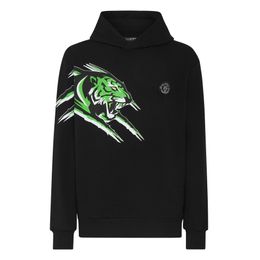 Plein Sport Sweatshirt 'Tiger' Herren Gr&ouml;&szlig;e S gr&uuml;n / schwarz / wei&szlig;