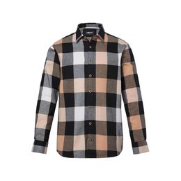 Men Plus Hemd Herren Gr&ouml;&szlig;e 7XL orange / schwarz / offwhite