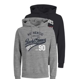 Jack & Jones Jack & Jones Sweatshirt 'Ethan' Herren Gr&ouml;&szlig;e XXL nachtblau / graumeliert / rot / wei&szlig;