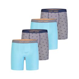 Happy Shorts Boxershorts Herren Gr&ouml;&szlig;e L marine / aqua / senf