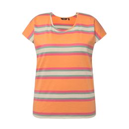 Ulla Popken T-Shirt Damen Gr&ouml;&szlig;e XXL/XXXL greige / gr&uuml;n / orange / hellpink