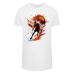 F4NT4STIC T-Shirt 'Basketball Sports Collection Orange Splash' Herren Gr&ouml;&szlig;e S mischfarben / wei&szlig;