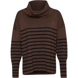 Saint Tropez Pullover 'Grila' Damen Gr&ouml;&szlig;e S braun / schwarz