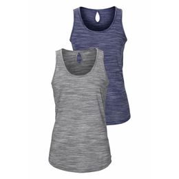 Beach Time Tanktops (2 St&uuml;ck) Damen Gr&ouml;&szlig;e XS blaumeliert / graumeliert