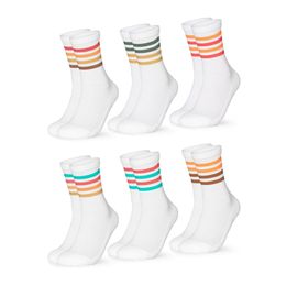Occulto Sportsocken 'Steffi' Damen Gr&ouml;&szlig;e 35/38 braun / gr&uuml;n / orange / wei&szlig;
