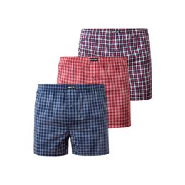 SNOCKS Boxershort Herren Gr&ouml;&szlig;e XL blau / hellrot / wei&szlig;