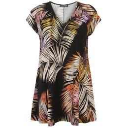 Doris Streich T-Shirt Damen Gr&ouml;&szlig;e XL sand / lila / orange / schwarz
