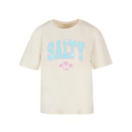 F4NT4STIC T-Shirt 'Beach Summer Vacation Salty' Damen Gr&ouml;&szlig;e S sand / aqua / pink