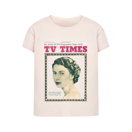 F4NT4STIC T-Shirt 'TV Times Queen Elizabeth II 1957 Cover' Damen Gr&ouml;&szlig;e XXL dunkelgr&uuml;n / pink / rosa