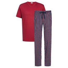 Mey Pyjama kurz 'Graphic Stripes' Herren Gr&ouml;&szlig;e M rot