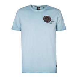 PETROL INDUSTRIES T-Shirt 'Ponce' Herren Gr&ouml;&szlig;e XXXL hellblau / taupe / weinrot / schwarz