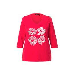 Ulla Popken Shirt Damen Gr&ouml;&szlig;e M/L rot / wei&szlig;