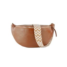 Lepelou G&uuml;rteltasche 'PELLEGRINA' Damen Gr&ouml;&szlig;e 40 cm x 20 cm x 12 cm cognac