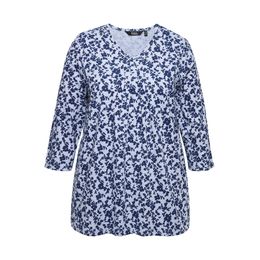 Ulla Popken Shirt Damen Gr&ouml;&szlig;e XXXL/4XL hellblau / dunkelblau