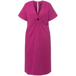 Ulla Popken Kleid Damen Gr&ouml;&szlig;e 50/52 dunkelpink Winterkleid