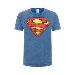 logoshirt T-Shirt 'DC Comics &ndash; Superman' Damen Gr&ouml;&szlig;e M hellblau / gelb / feuerrot / schwarz