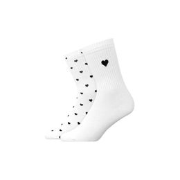 SNOCKS Socken 'Love Special' Damen Gr&ouml;&szlig;e 43/46 schwarz / wei&szlig;