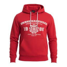 Ombre Sweatshirt 'OM-SSPS-0143' Herren Gr&ouml;&szlig;e S kirschrot / wei&szlig;
