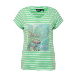 Ulla Popken T-Shirt Damen Gr&ouml;&szlig;e M/L aqua / hellgr&uuml;n / silber / wei&szlig;