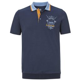Jan Vanderstorm Poloshirt 'Orvar' Herren Gr&ouml;&szlig;e XL rauchblau / nachtblau / orange / wei&szlig;