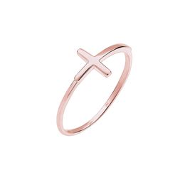 Elli Premium Ring 'Kreuz' Damen Gr&ouml;&szlig;e 56 rosegold