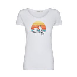 Greenbomb T-Shirt 'Lifestyle Scooter' Damen Gr&ouml;&szlig;e XS aqua / gelb / dunkelorange / wei&szlig;