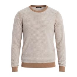 Ombre Pullover 'OM-SWSW-0111' Herren Gr&ouml;&szlig;e XXL creme / cappuccino