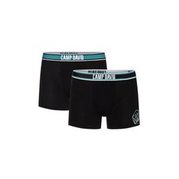 CAMP DAVID Boxershorts Herren Gr&ouml;&szlig;e XXL smaragd / schwarz / wei&szlig;