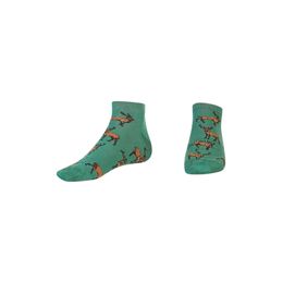 Abgestrumpft Socken 'Hirsch' Damen Gr&ouml;&szlig;e 43/46 gr&uuml;n
