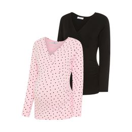 Neun Monate Umstand Shirt Damen Gr&ouml;&szlig;e M rosa / schwarz