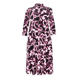 Yoek Kleid Damen Gr&ouml;&szlig;e 50/52 pink / schwarz / wei&szlig; Winterkleid
