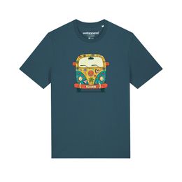 Watapparel T-Shirt ' Hippies Bus ' Herren Gr&ouml;&szlig;e 4XL petrol / mischfarben