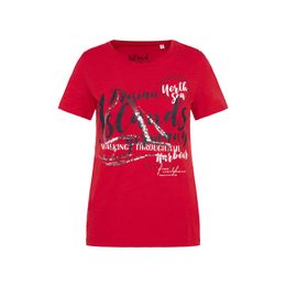 SOCCX T-Shirt mit Pailletten-Artwork Damen Gr&ouml;&szlig;e XXXL rot