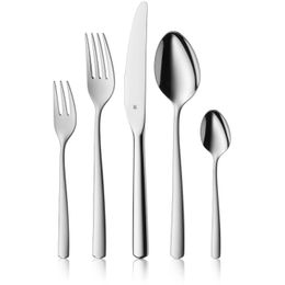 Besteck-Set WMF "Boston in edler Optik, ergonomische Haptik, Messer mit Wellenschliff", silber (edelstahlfarben), 60 Stk., Cromargan Edelstahl Rostfrei 18/10, Essbesteck-Sets, optimale Sch&auml;rfe, rostfrei, edel, hochwertiger Besteckkasten