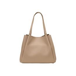 Shopper "Belli", Damen, Gr. B/H/T: 34cm x 30cm x 15cm, hellbeige, Leder, MARC O'POLO ACCESSORIES, Taschen Shopper, gro&szlig;e Damen Umh&auml;ngetasche, Einkaufstasche, Schultertasche