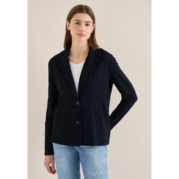 Cecil Damen Jackenblazeruniversal blau, Gr. XL, unifarben, Jersey, 66% Viskose, 30% Polyester, 4% Elasthan, Blazer, im Basic-Style