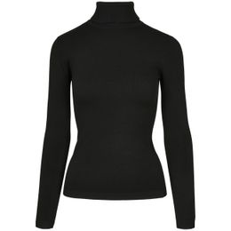 Urban Classics Damen Fleecepullover "Urban Classics Damen Ladies Basic Turtleneck Sweater"schwarz, Gr. XS, unifarben, 70% Viskose, 30% Polyamid,
