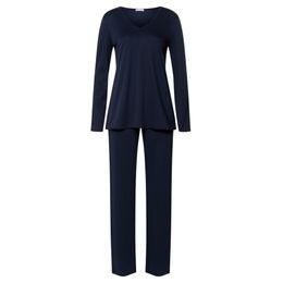 Hanro Pyjama 'Cotton Silk' Damen Gr&ouml;&szlig;e XL dunkelblau Winterkleid