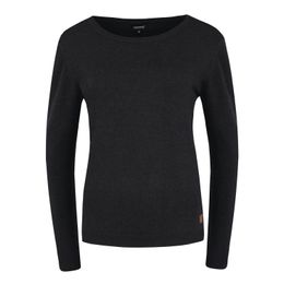 Strickfleece-Pullover oxmo "Strickpullover OXEdda", Damen, Gr. M, grau (dar grau m), Obermaterial: 70% Viskose CV. 30% Nylon NY., Pullover