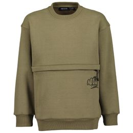 Sweatshirt Blue Seven, Jungen, Gr. 164, khaki, Sweatware, Obermaterial: 68% Baumwolle, 32% Polyester, bedruckt, regular fit normal, Rundhals, Rippb&uuml;ndchen, Sweatshirts Sweatshirt, mit praktischer Rei&szlig;verschlusstasche