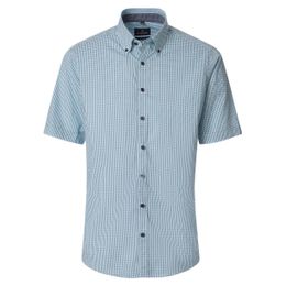 Kurzarmhemd Casamoda "Casamoda Freizeithemd Kurzarm Print", Herren, Gr. L, Normalgr&ouml;&szlig;en, blau, 100% Baumwolle, bedruckt, l&auml;ssig geschnitten, Hemden