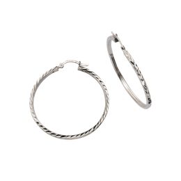 Paar Creolen Firetti "Schmuck Geschenk Silber 925 gl&auml;nzendes Design diamantiert" Gr. 50, silber (silberfarben), Ohrringe, Damen, 50, Silber 925 (Sterlingsilber)