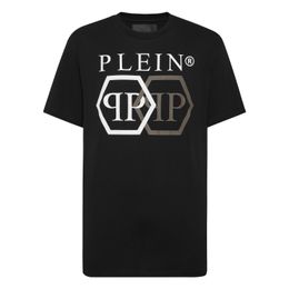 T-Shirt Philipp Plein "Hexagon Mit Schmucksteinen", Jungen, Gr. XXL, 02, schwarz, Obermaterial: 100% Baumwolle, Shirts T-Shirt