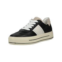 Plateausneaker Ara "Ara Sneaker Leder", Damen, Gr. 38, schwarz, wei&szlig;, Leder, Schuhe Plateausneaker