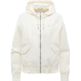 Anorak Ragwear "Kissi", Damen, Gr. M (38), ivory, Obermaterial: 100% Nylon; Innenfutter: 100% Polyester, l&auml;ssig geschnitten h&uuml;ftlang, hoch geschlossener Ausschnitt, &Auml;rmel ohne &Auml;rmelschlitz R&uuml;schen mit Gummizug, Jacken, Wasserdichte &Uuml;bergangsjacke mit Kapuze