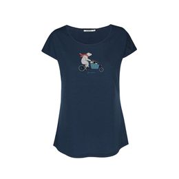 Greenbomb T-Shirt 'Bike Cargo Family' Damen Gr&ouml;&szlig;e XS blau / hellblau / grau