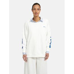 Smith & Soul Sweatshirt SMITH & SOUL, Damen, Gr. L, sanftes wei&szlig;, Sweatware, Obermaterial: 70% Baumwolle, 20% Modal, 10% Polyester, bedruckt, oversize h&uuml;ftbedeckend, Rundhals, angesetztes B&uuml;ndchen, Sweatshirts Sweatshirt, im Oversized Fit, Print