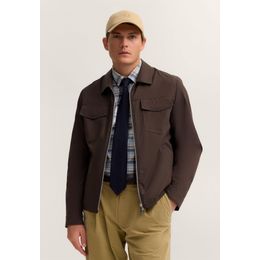 Hemdjacke Bugatti "Regular Fit", Herren, Gr. 48, 90, braun, 35% Baumwolle, 35% Lyocell, 30% Polyester, unifarben, regular fit, Jacken, mit Stretch und Struktur