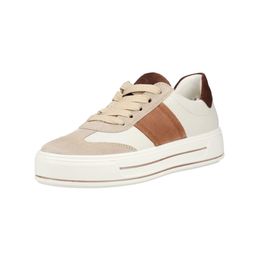 Plateausneaker Ara "Ara Sneaker Leder", Damen, Gr. 39, wei&szlig;, braun, Leder, Schuhe Plateausneaker